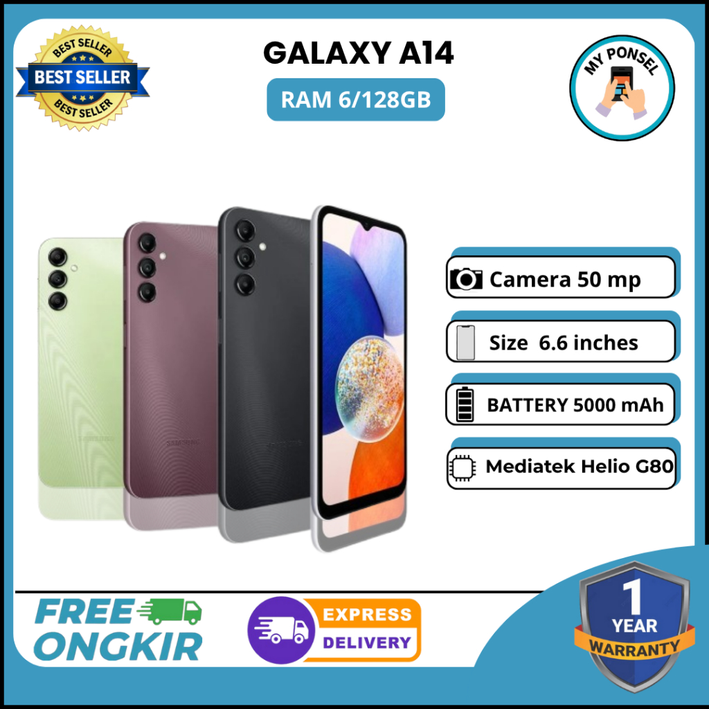 Jual 11.11 BIG SALE SMARTPHONE GALAXY A14 FULL SET RAM 6/128GB GARANSI ...