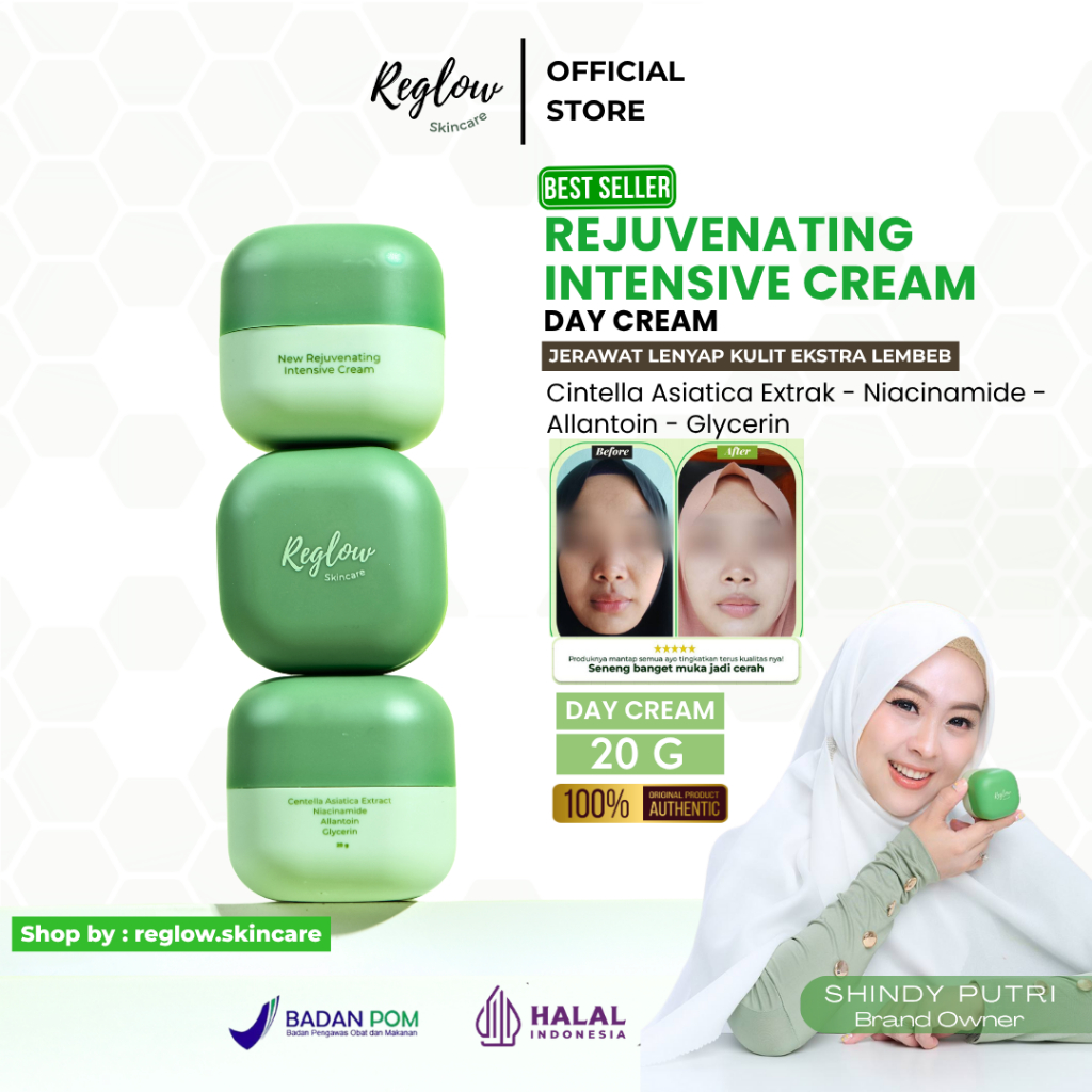 Jual REGLOW Rejuvenating Intensive Cream Pencerah Kult Muka Original ...