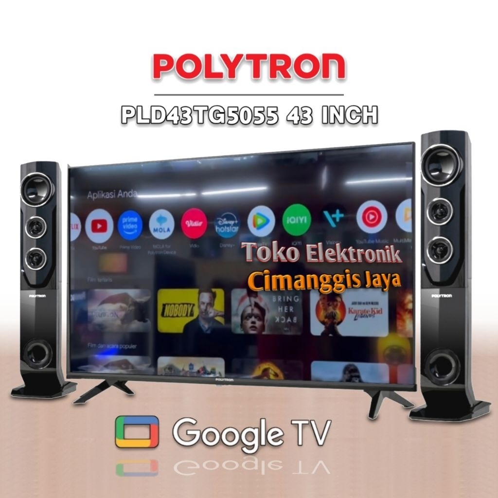 Jual Google Android smart tv led Polytron 43 inch cinemax PLD43TG5055 ...