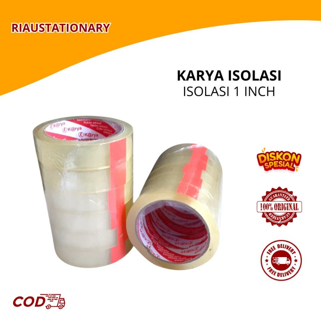 Jual Karya Bening Isolasi 1 Inch Kuat Tidak Sobek || Isolasi Karya Bening 1 Inch Daya Rekat Kuat ...