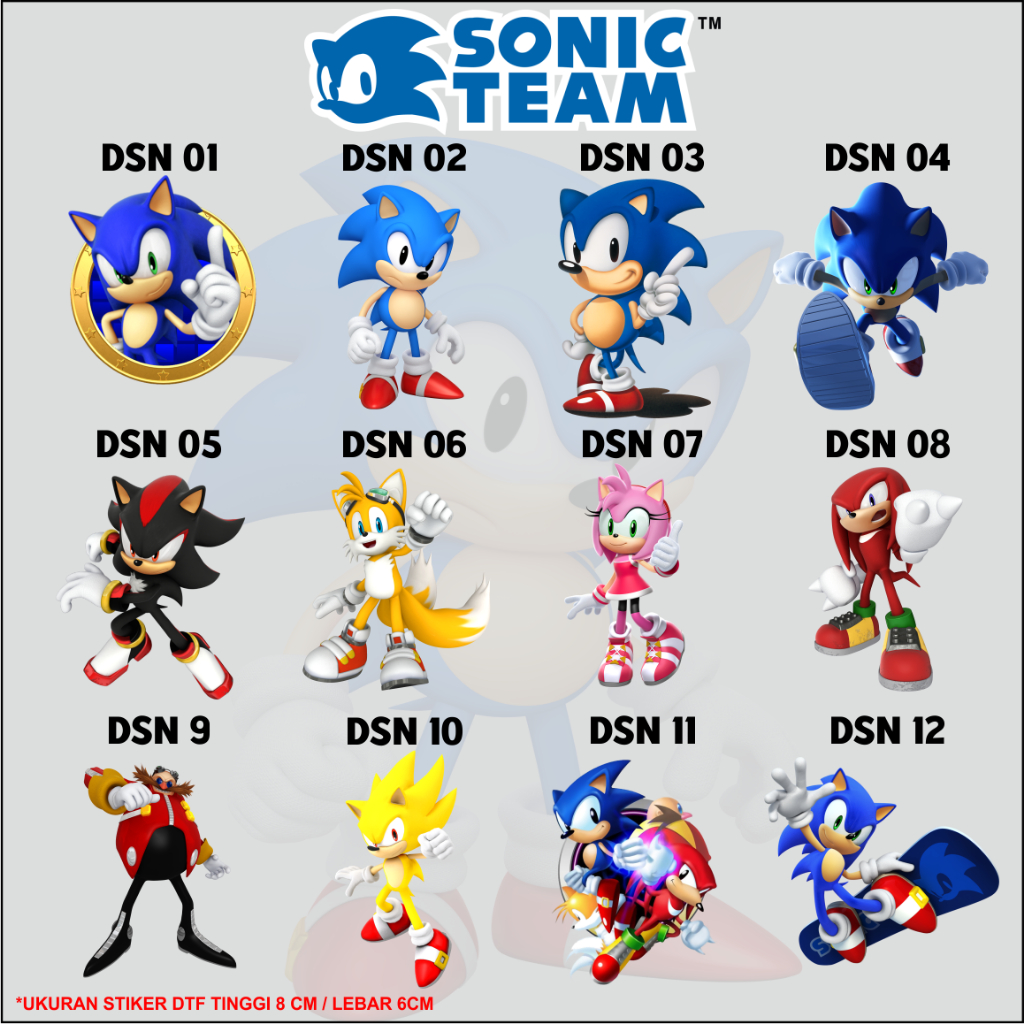 Jual SONIC STIKER SABLON SETRIKA DTF - BOOCHILD | Shopee Indonesia