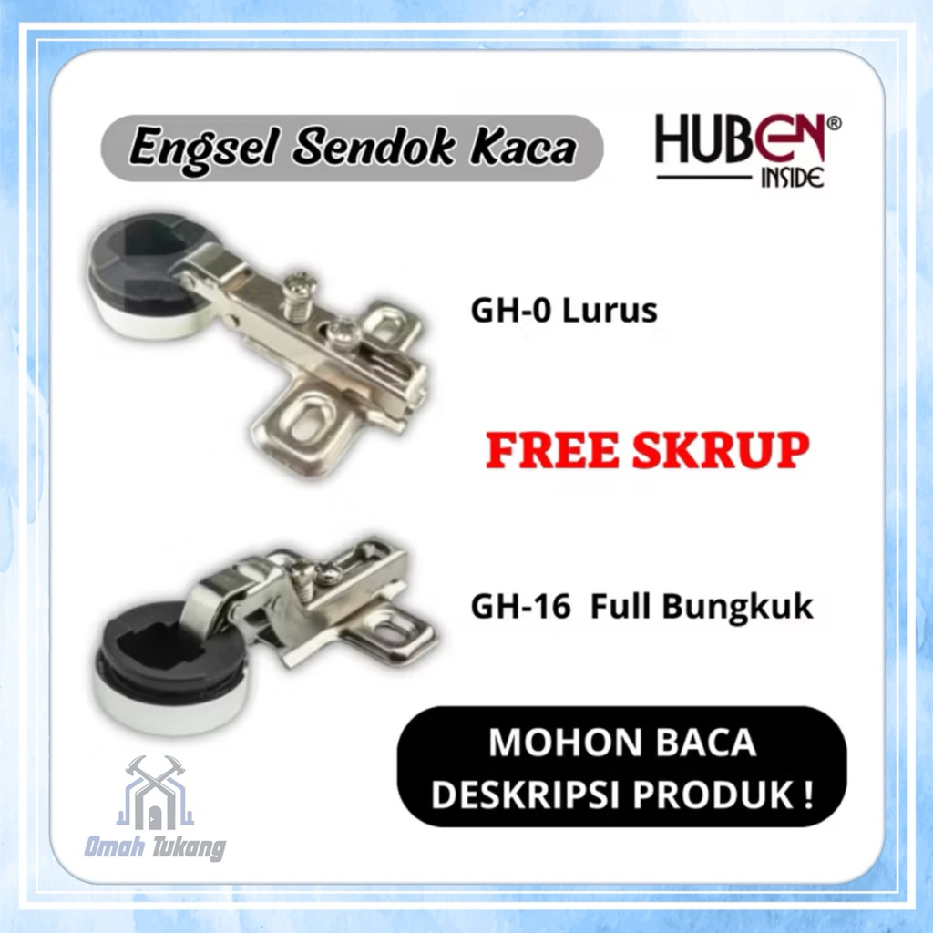 Jual HUBEN 1 Set Engsel Sendok Kaca GH 26mm Lurus Full Bungkuk / Engsel ...