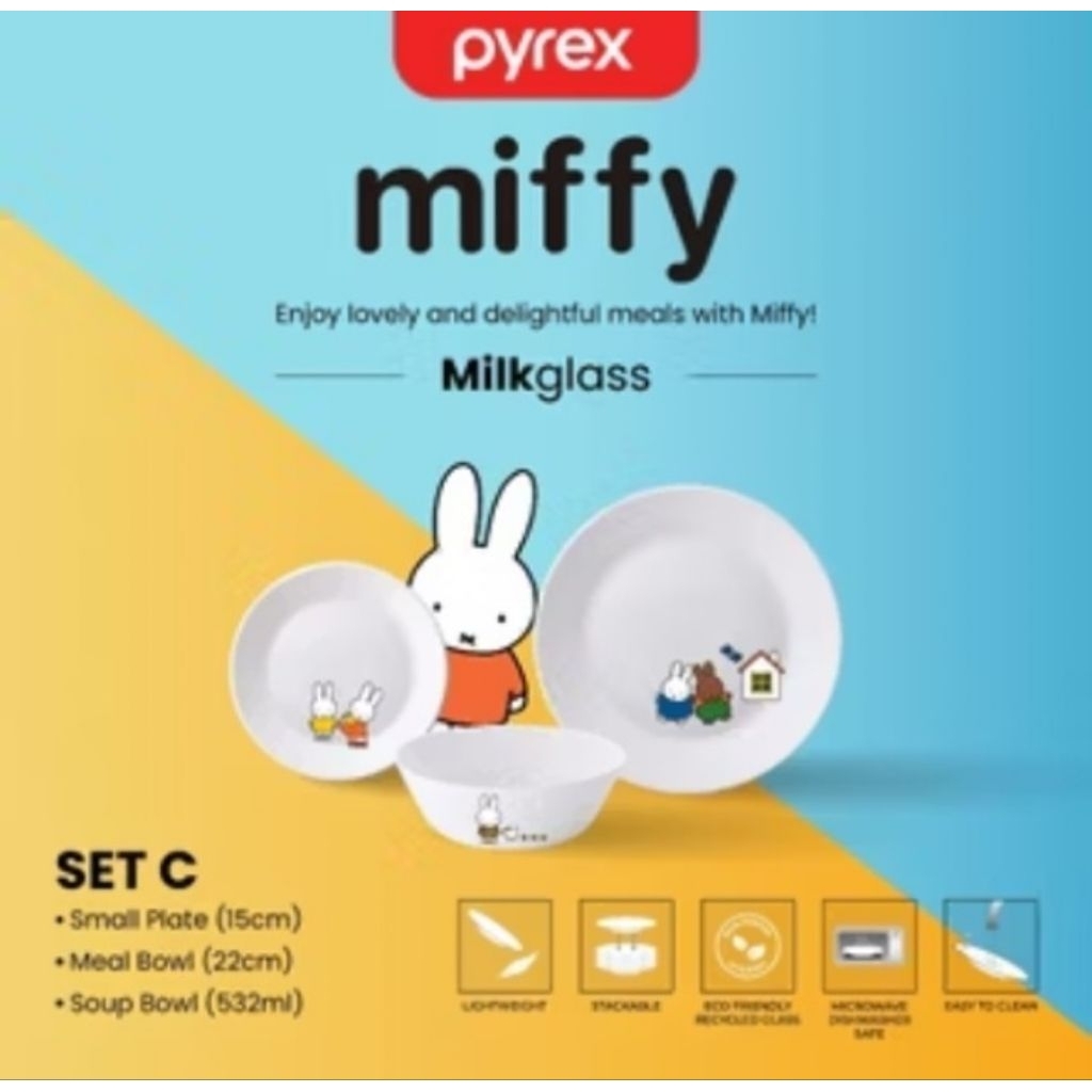 Jual PYREX MIFFY DINNER SET C 3PCS | Shopee Indonesia