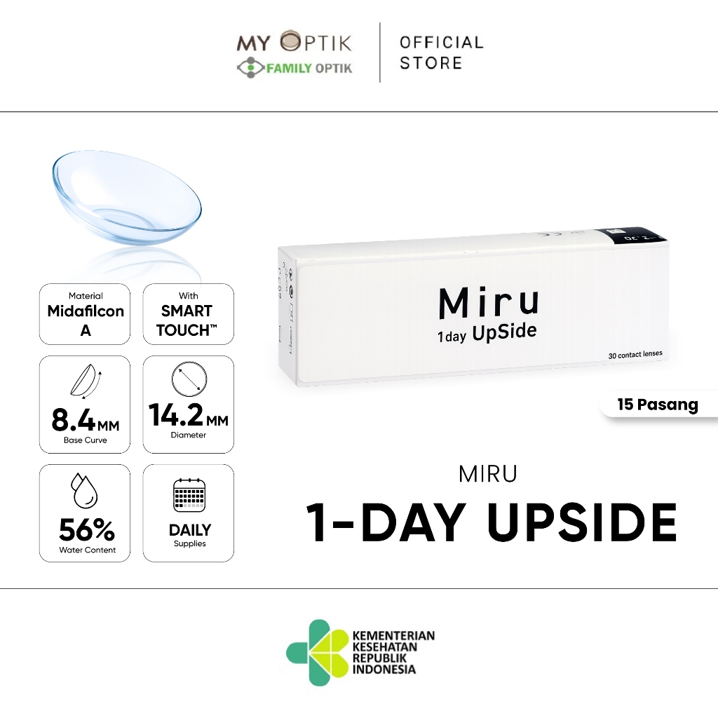 Jual MENICON MIRU 1 Day UpSide 15 Pasang Softlens Bening Harian Minus ...