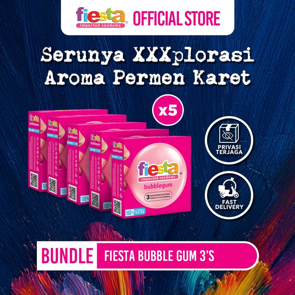 Jual Fiesta Bubble Gum 3s x 5 - Kondom Rasa dan Aroma Manis Permen ...