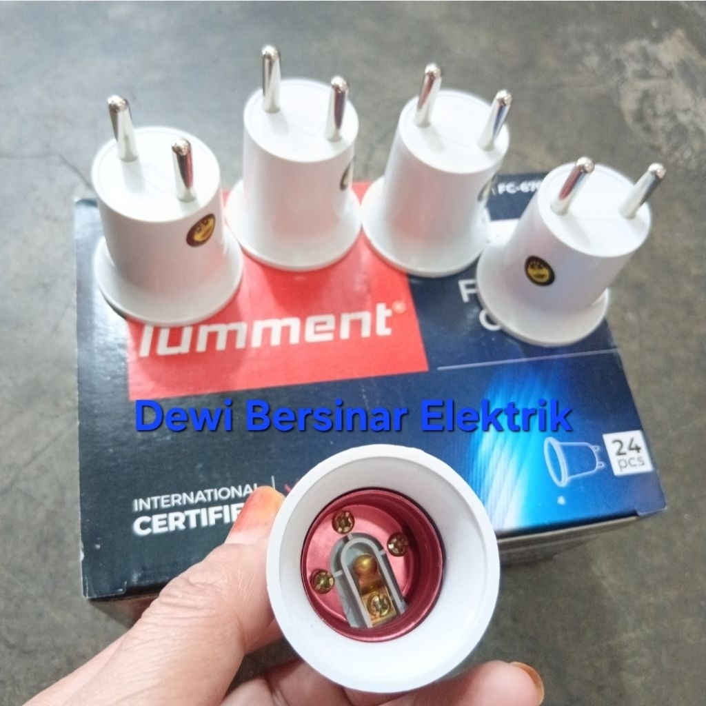 Jual Fitting Colok E27 Pin Kuningan SNI Body Tebal Hitam dan Putih ...