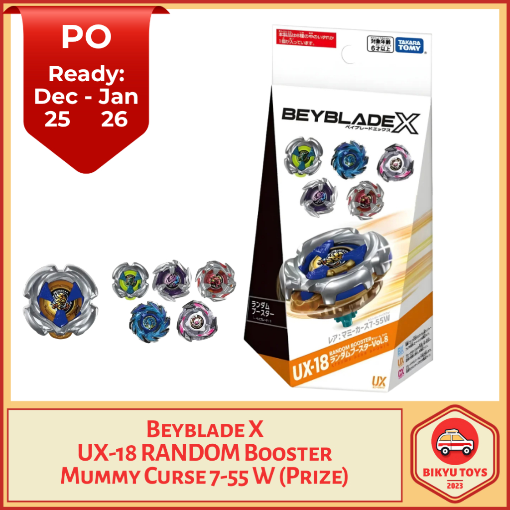Jual Beyblade X UX-18 Mummy Curse 7-55 W Bit Wedge Random Booster Set ...