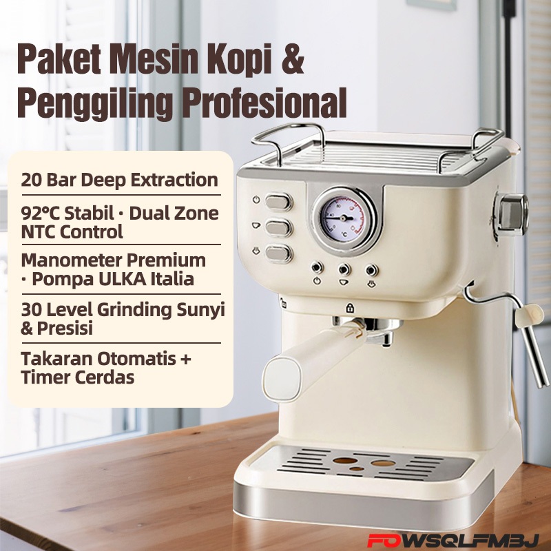 Jual Mesin Kopi Espresso Semi-Otomatis 20 BAR 1050W 1.5L Mesin kopi ...