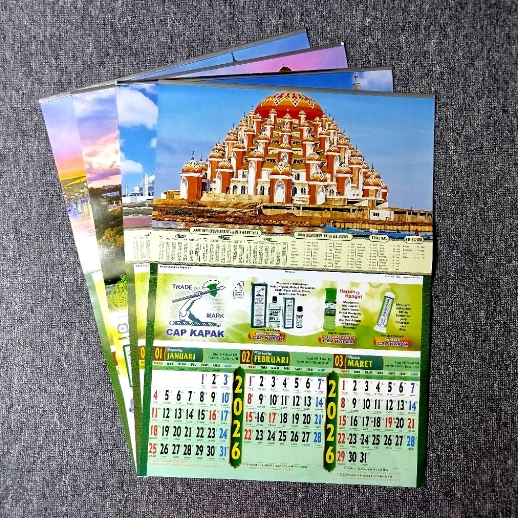 Jual ( NEW 2026 ) Kalender Dinding Triwulan ( 4 lembar ) Kalender Iklan ...