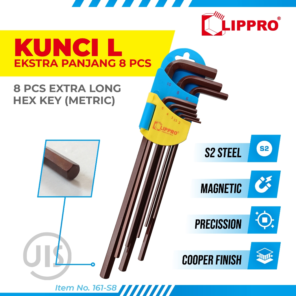 Jual Lippro Kunci L Set 8pcs Hex Key Extra Long (Panjang) Kuat Presisi ...