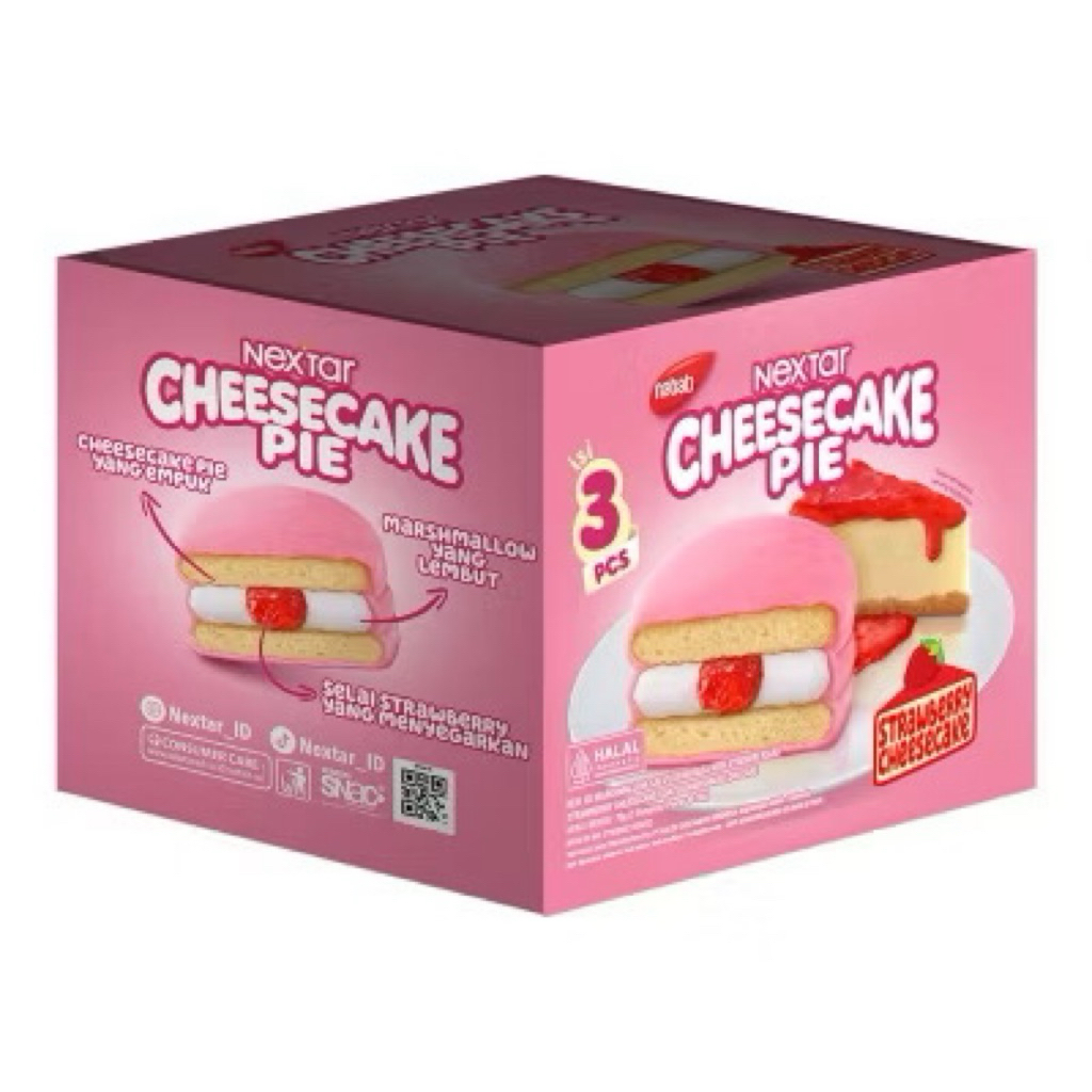 Jual Nabati Nextar Cheesecake Pie Strawberry Cheesecake 78gr isi 3 pcs ...