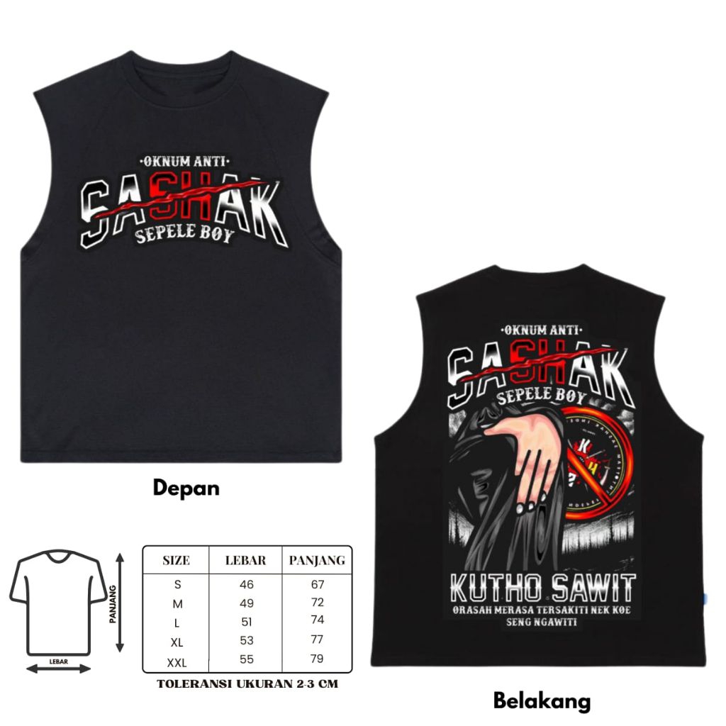 Jual SINGLET Oknum sashak Kutho Sawit Bahan Cotton Combed Premium Tebal ...