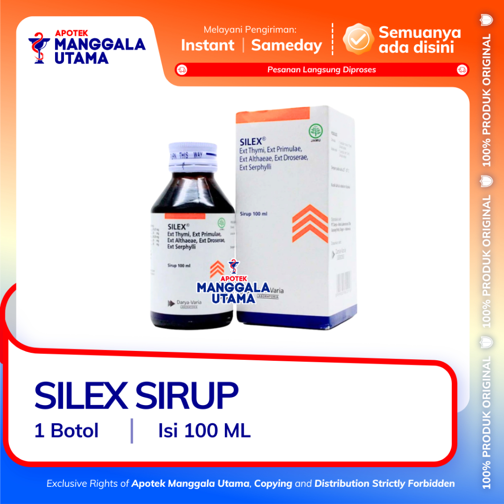 Jual SILEX SIRUP OBAT BATUK HERBAL PER BOTOL ISI 100 ML | Shopee Indonesia