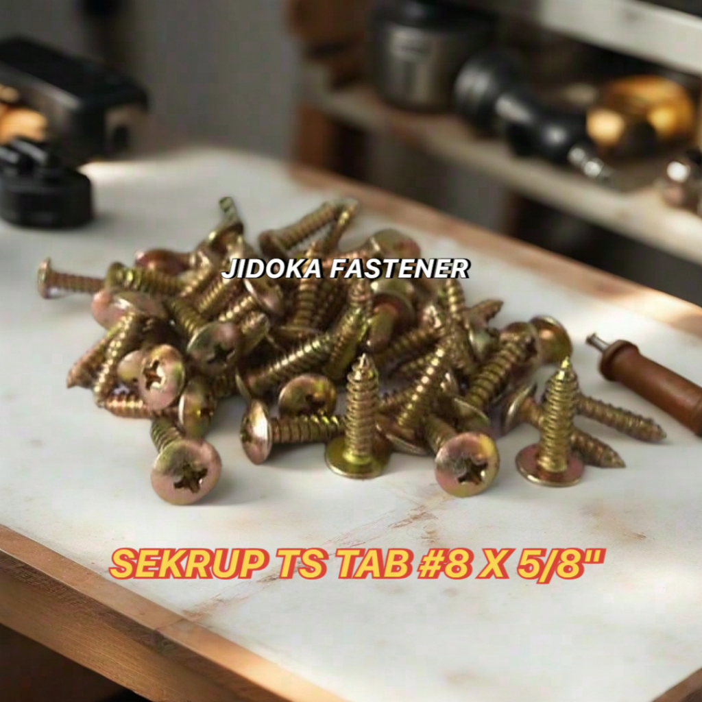 Jual 50pcs #8x5/8'' Baut Sekrup Kuning TS TAB M4 x 16MM | Shopee Indonesia