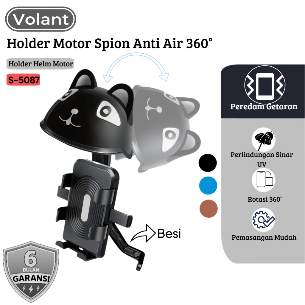 Jual VOLANT Holder Motor Spion Lucu Anti Air Hujan Pelindung Matahari ...
