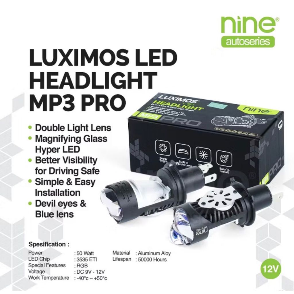 Jual LUXIMOS Lampu Projie Biled H4 50W Projector Lens PNP Super Terang ...