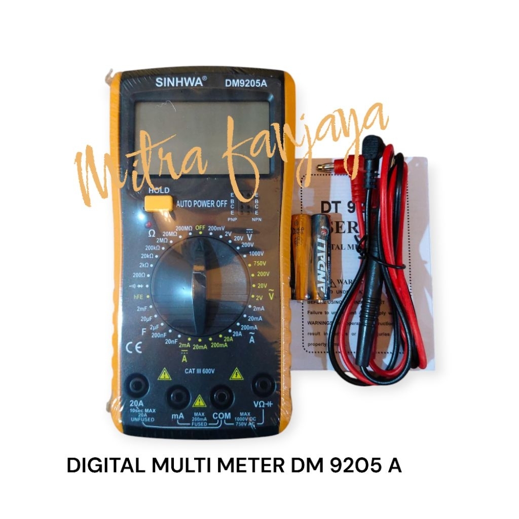 Jual DIGITAL MULTIMETER SINHWA DM9205A / AVOMETER MULTESTER | Shopee ...