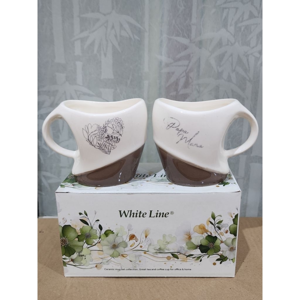 Jual Satu Set Mug Jinny Motif Teko Aladdin isi 2 Whiteline Keramik ...