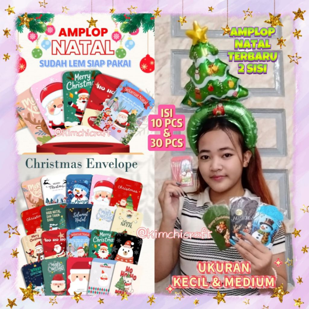 Jual (10&30PCS) ANG PAO NATAL TERBARU SUDAH LEM SIAP PAKAI / AMPLOP ...