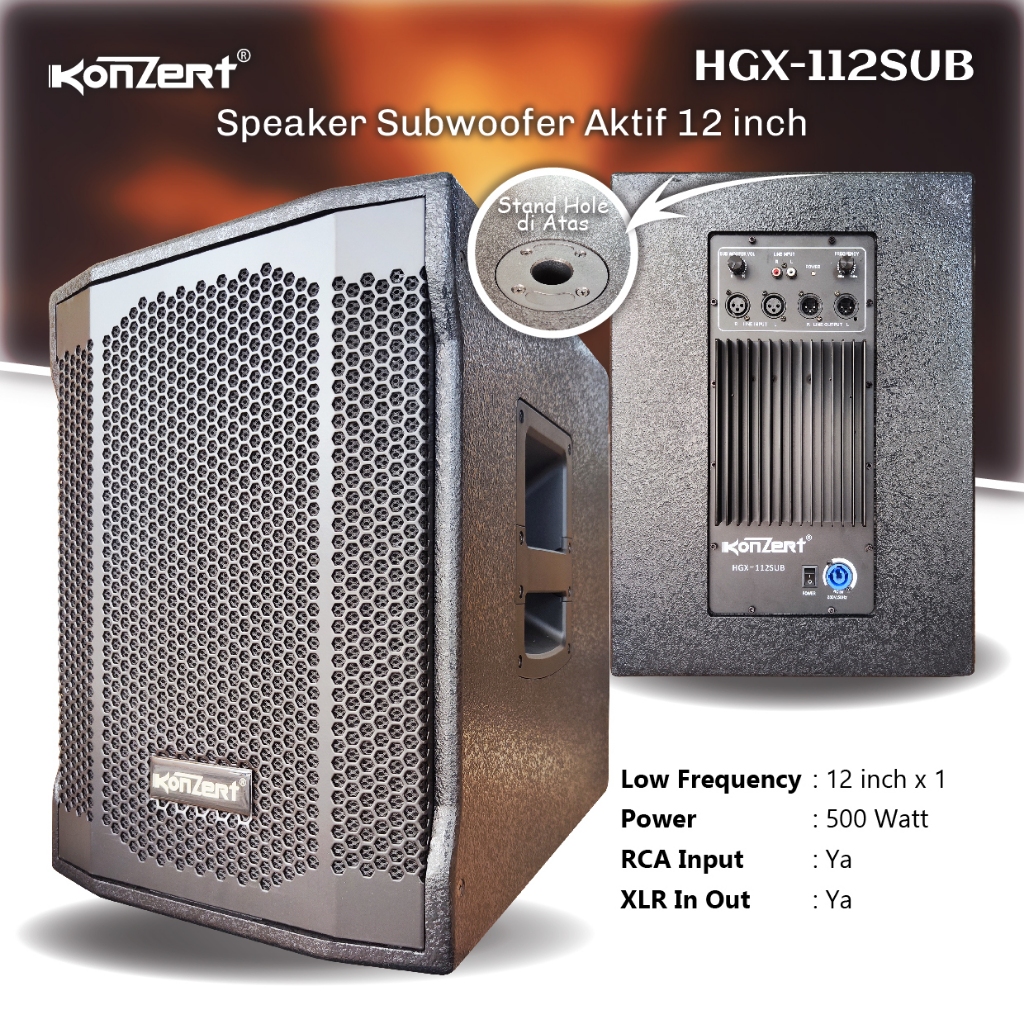 Jual Speaker Subwoofer Aktif 12 inch HGX 112 SUB KONZERT Original High ...