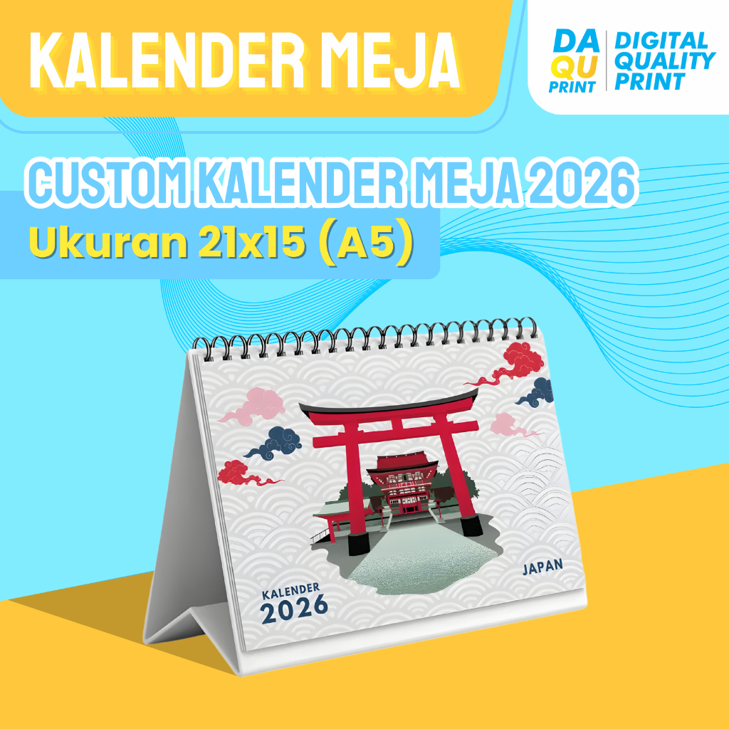 Jual Kalender Meja 2026 Custom A5 | Desk Calendar Spiral | Kalender Meja Personalized 2 Sisi ...