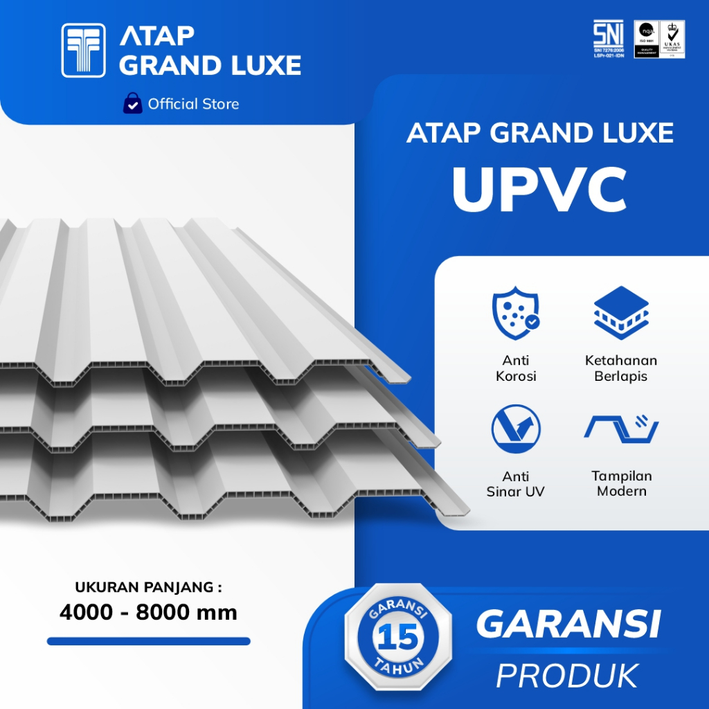 Jual Grand Luxe Atap uPVC Double Layer 10mm Garansi 15 Thn | Shopee ...