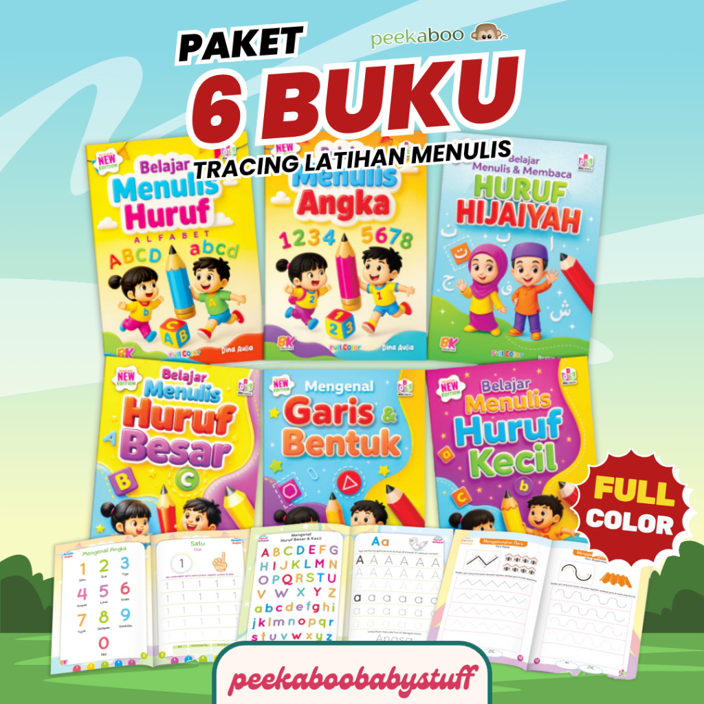 Jual PAKET 3/6 BUKU TRACING ANAK TK PAUD LATIHAN MENULIS & MENGENAL ...
