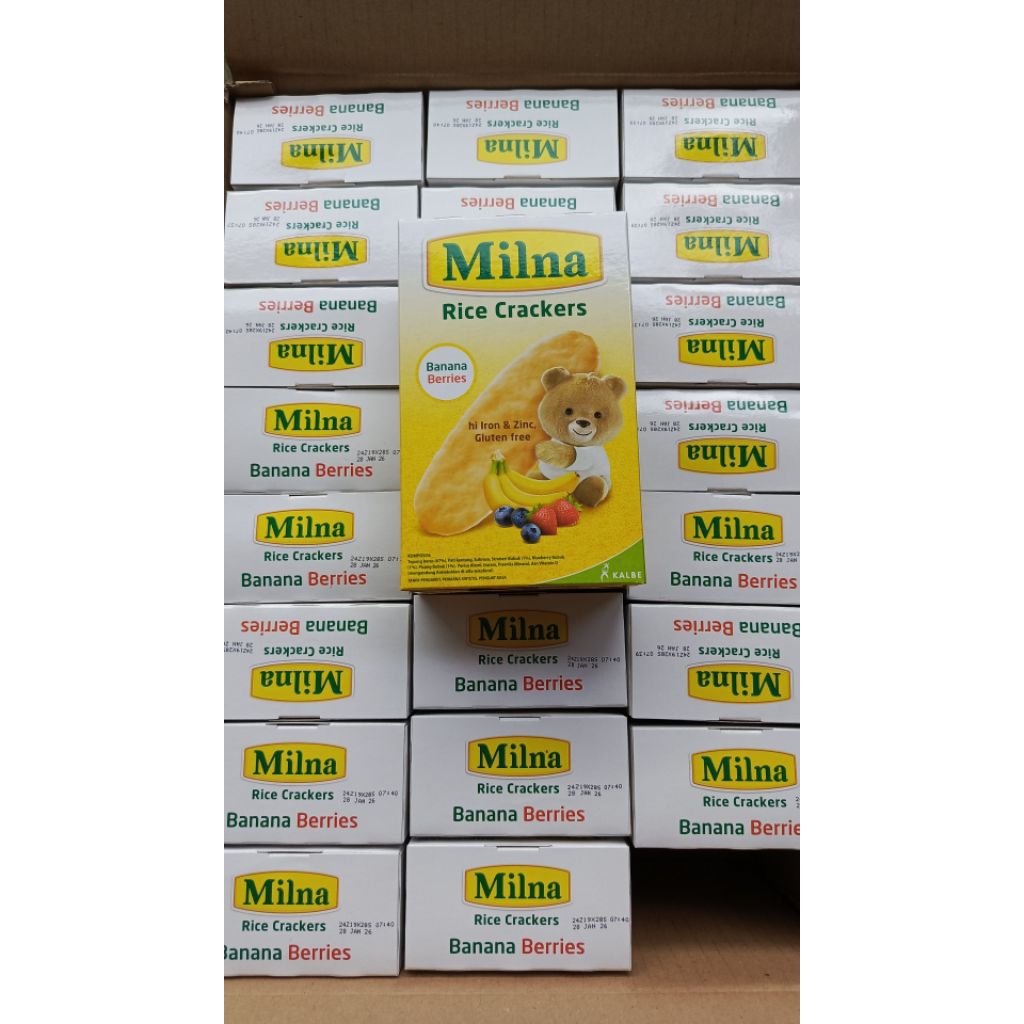Jual MILNA 1 KARTON Milna rice crackers isi 24pcs | Shopee Indonesia