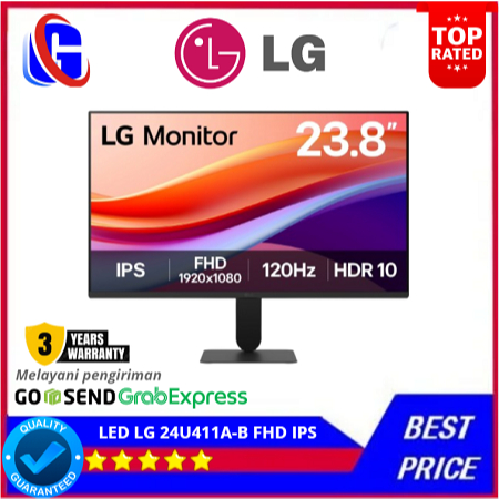 Jual Monitor LED LG 24U411A-B FHD IPS Monitor 120Hz 1ms with 4 Side ...