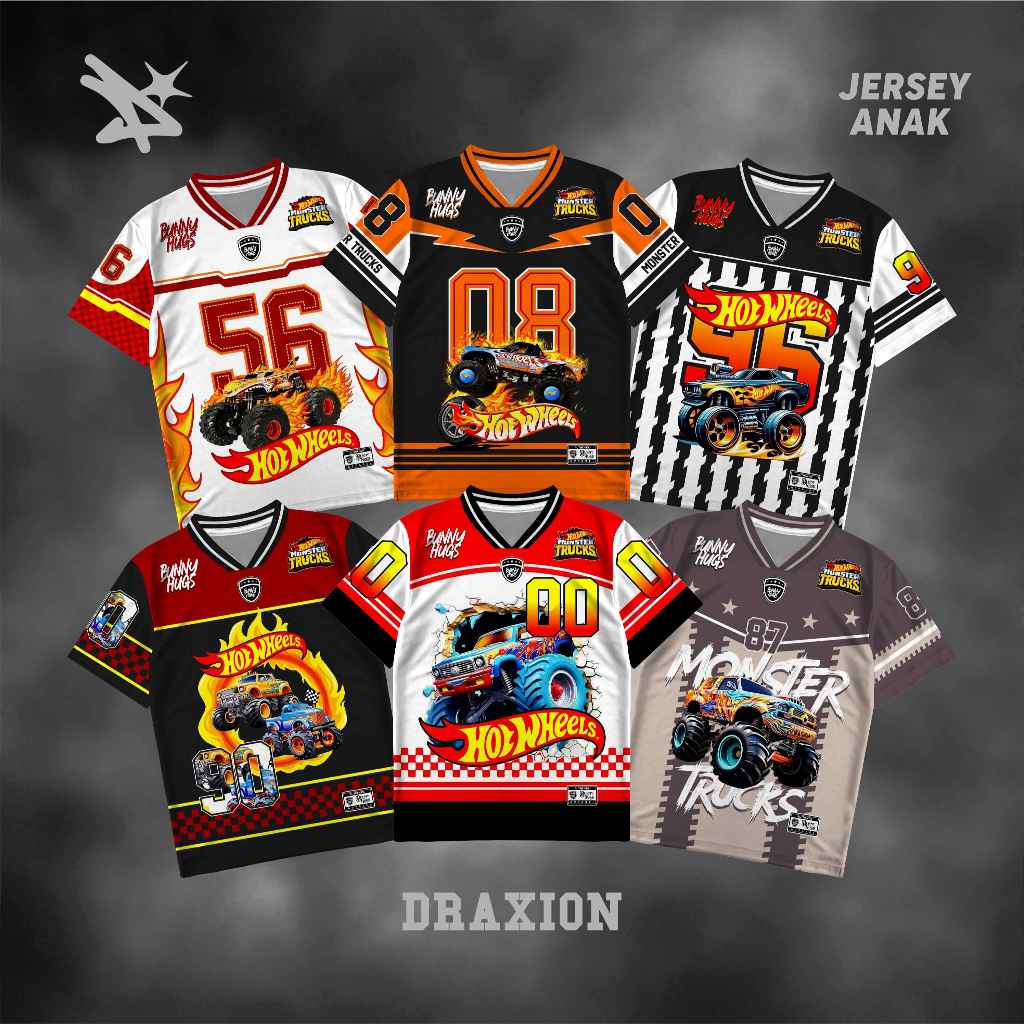 Jual DRAXION Kaos Jersey Anak Full Printing Animasi Kartun Hotwheels ...