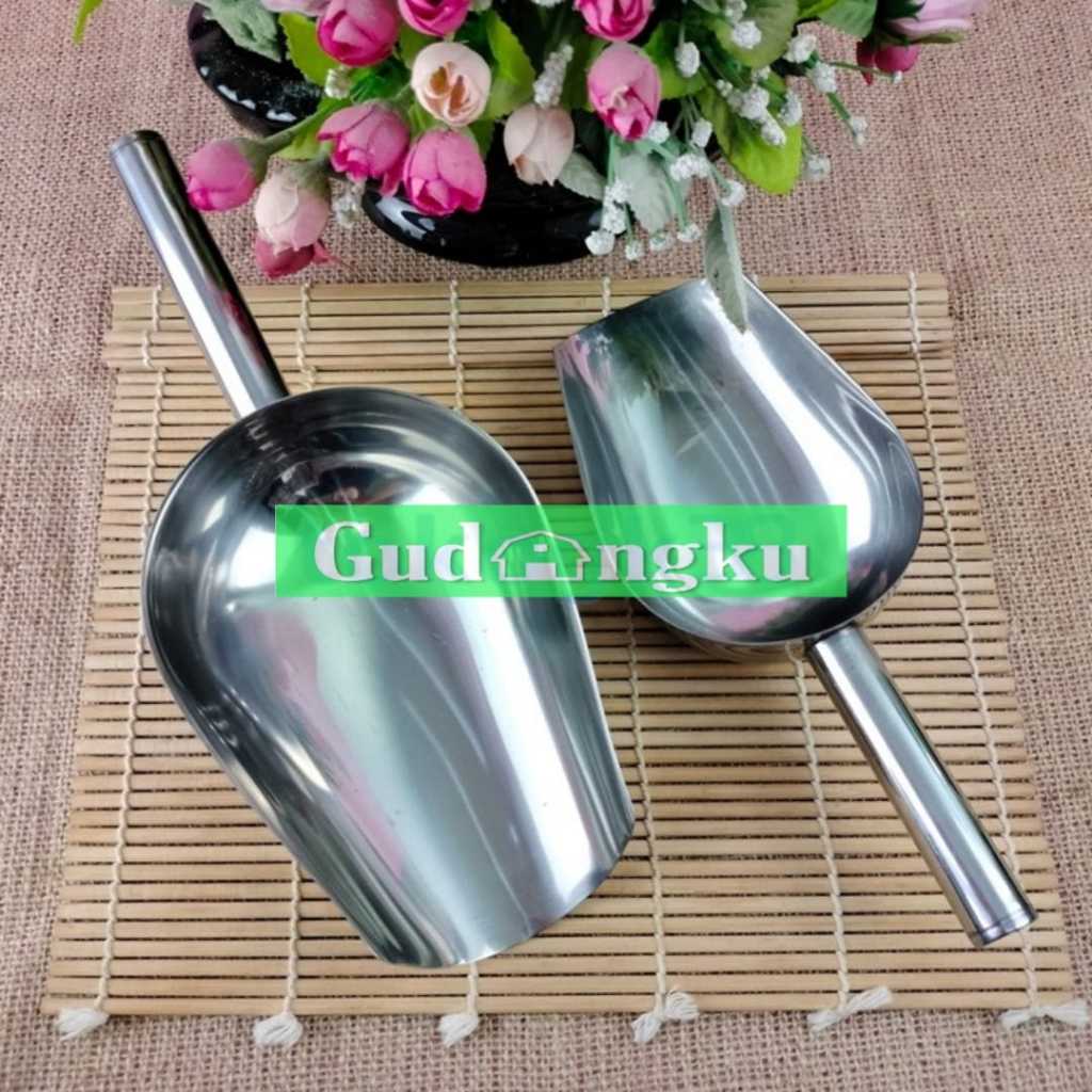 Jual Sendok Sekop Es BAtu / Gula / Tepung Stainless | Shopee Indonesia