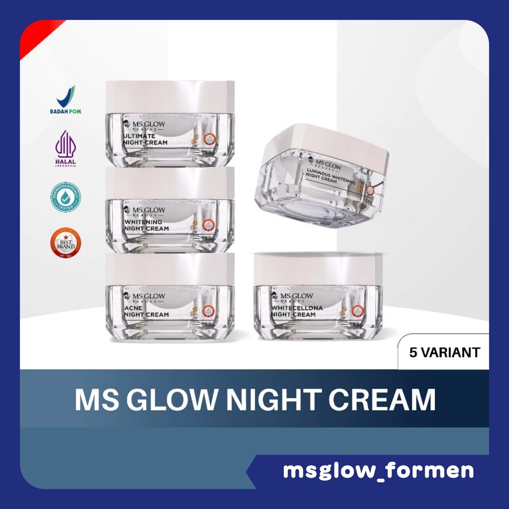 Jual MS GLOW - Night Cream Whitening - Night Cream Acne - Night Cream ...