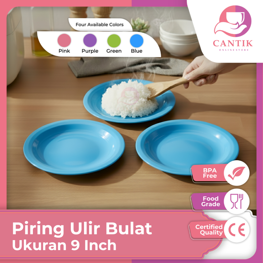 Jual Piring Makan Set isi 12 pcs ukuran 23 cm ( 9 Inch )Bahan Plastik ...