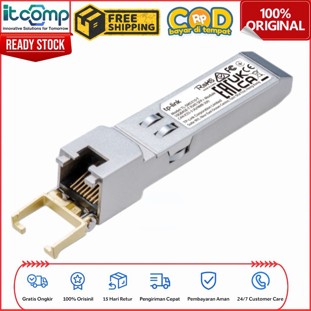 Jual TP-Link TL-SM5310-T 10G BASE-T RJ45 SFP+ Direct Fiber Module Cable ...