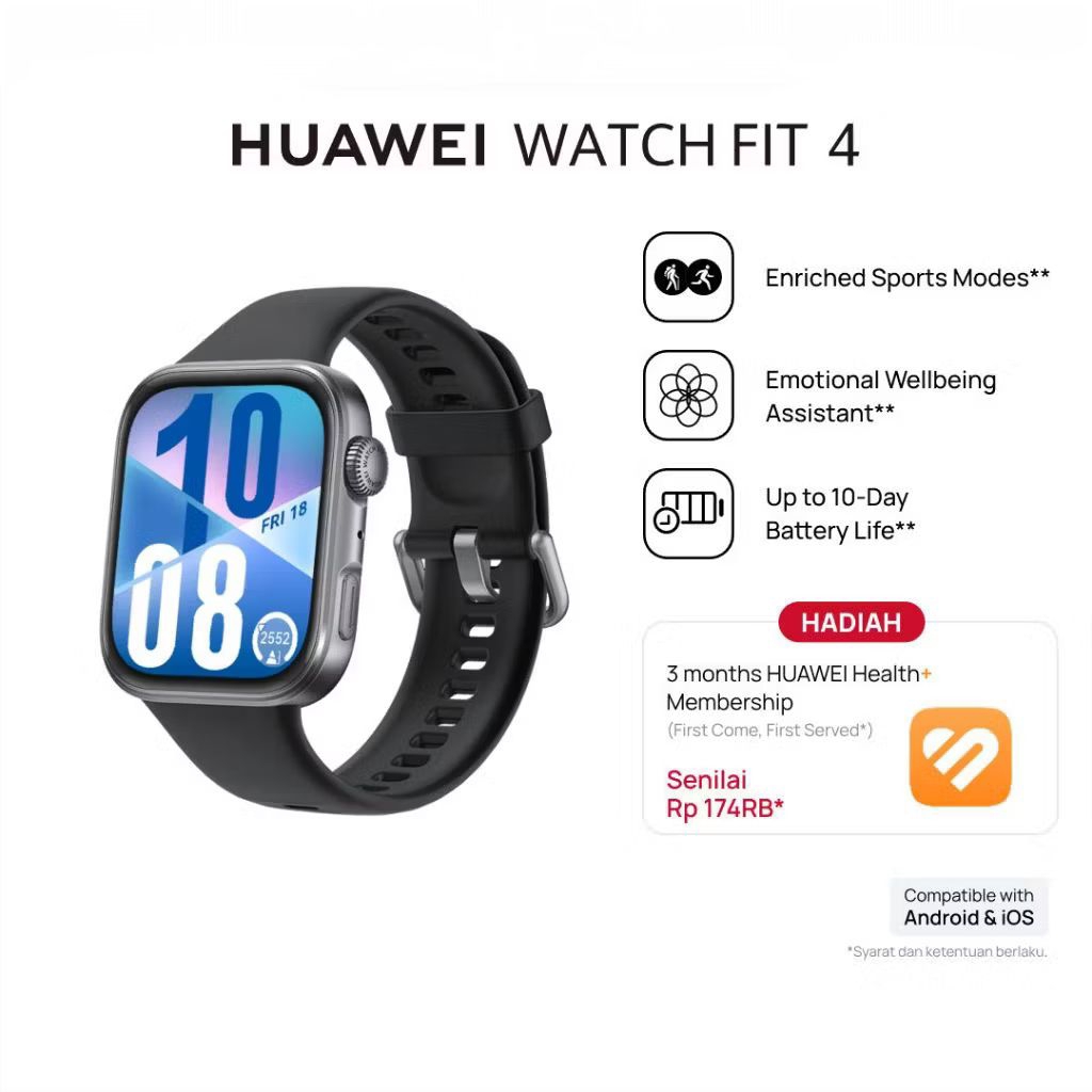 Jual Huawei Watch Fit 4 Smartwatch | GPS | Amoled Display | Sports ...