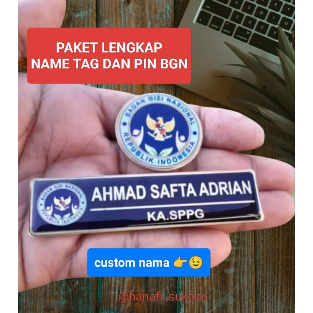 Jual PIN BGN NAME TAG BGN SET LENGKAP PIN DAN NAMA DADA Badan gizi ...