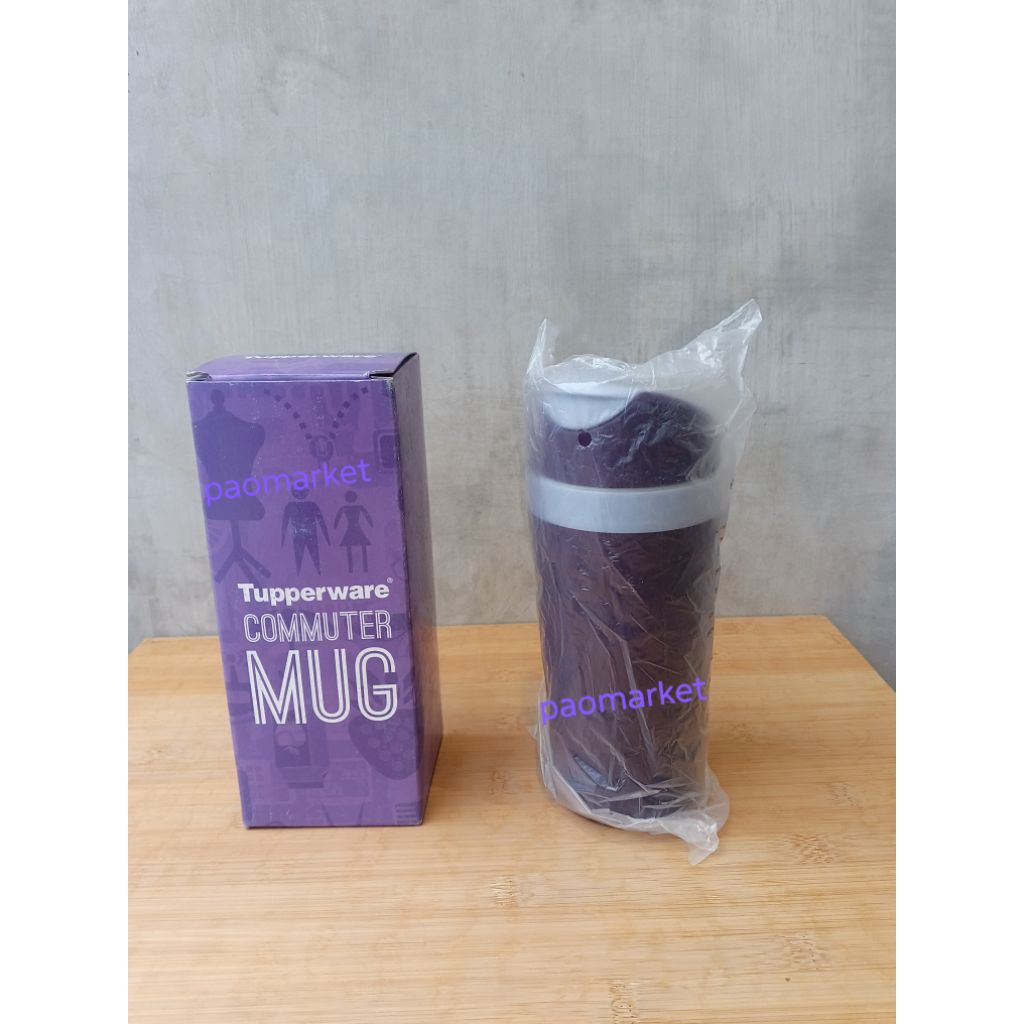 Jual tupperware commuter mug 360 ml warna ungu purple new original ...