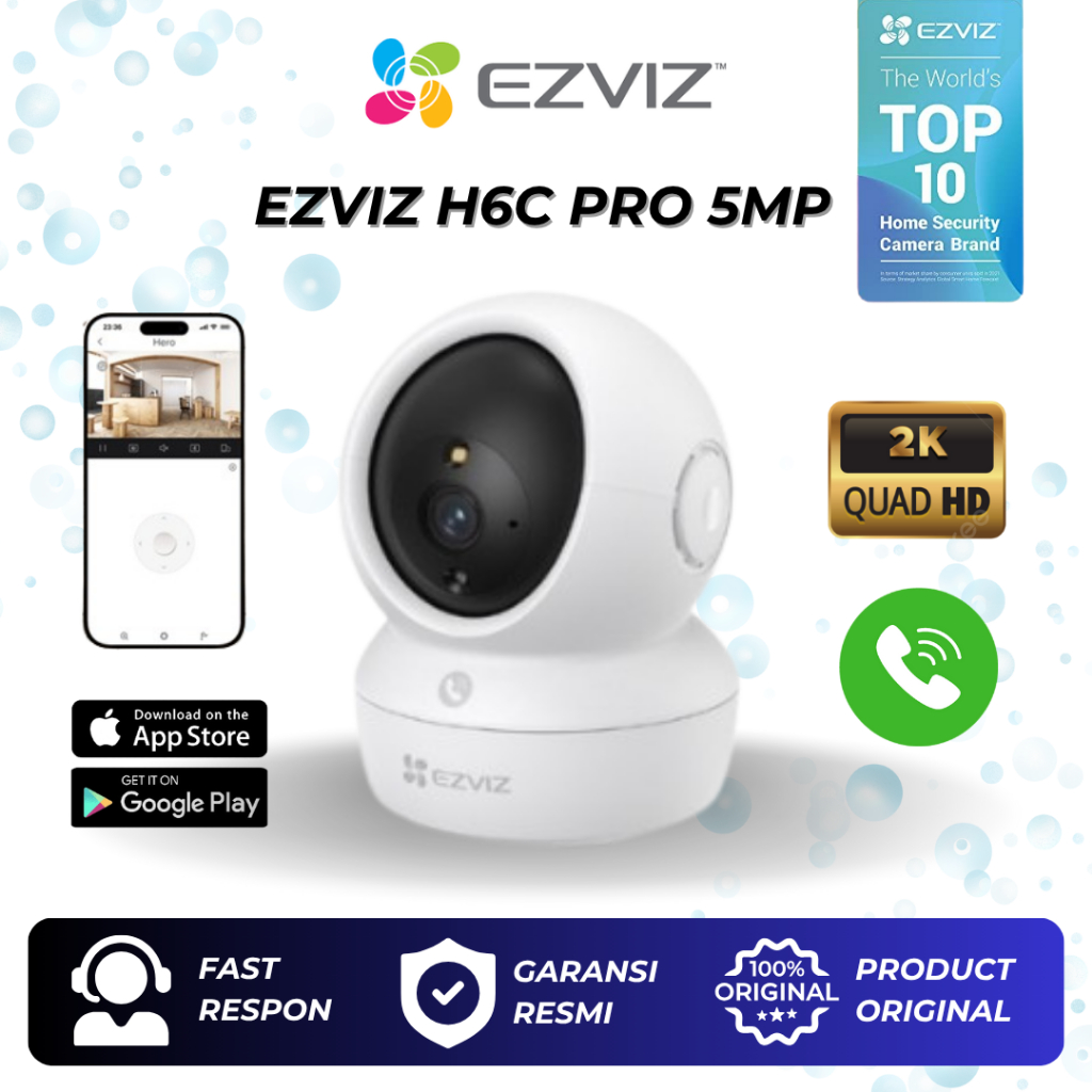 Jual Ezviz H6c Pro 5MP Smart Wifi Pan Tilt IP Camera CCTV Indoor ...