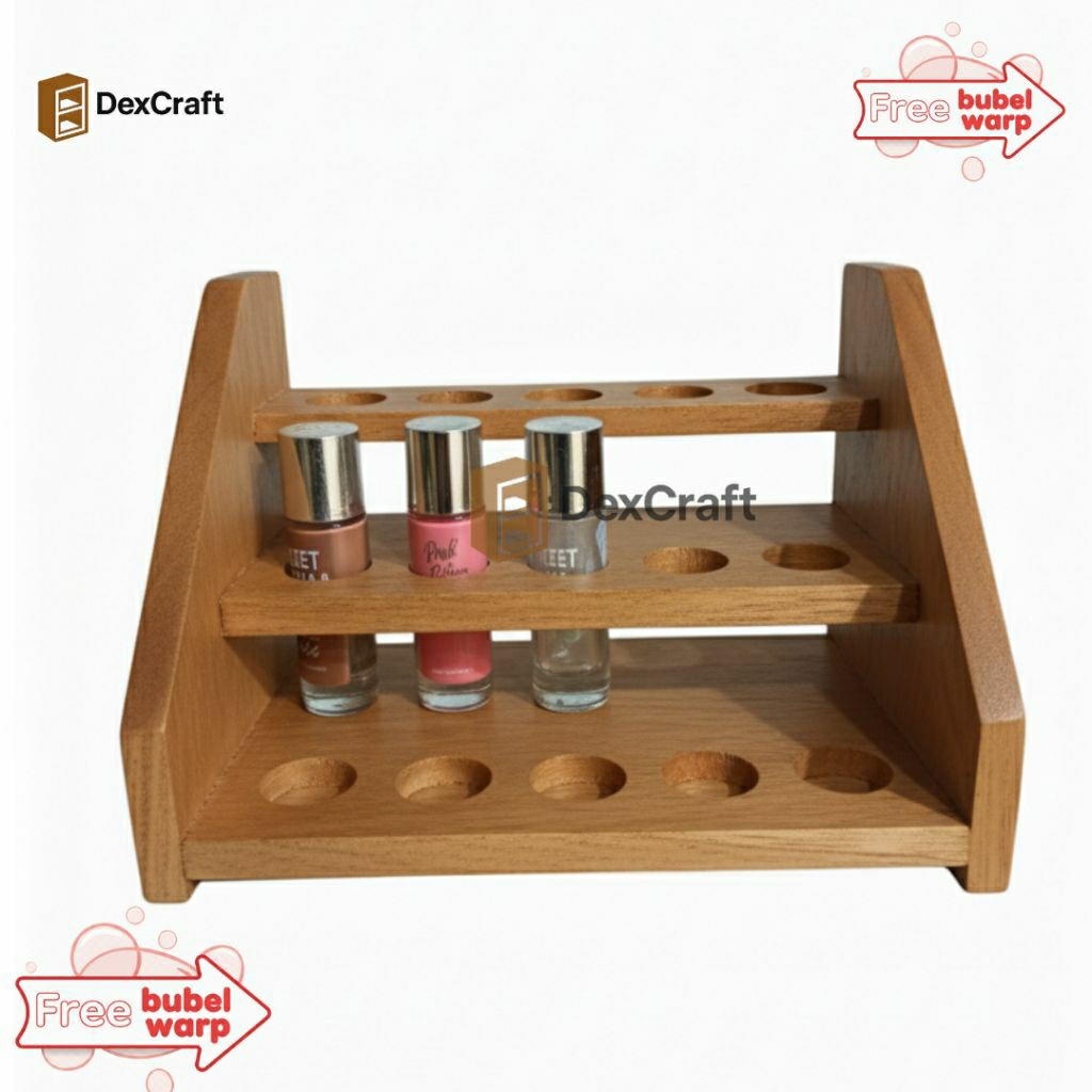 Jual Rak Parfum Kayu Mahoni/ rak display Kapasitas 15 Botol – Pajangan ...