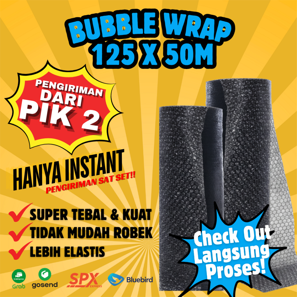 Jual BUBBLE WRAP ROLL UK 125 X 50 METER / BUBLE WRAP TEBAL 3KG | Shopee ...