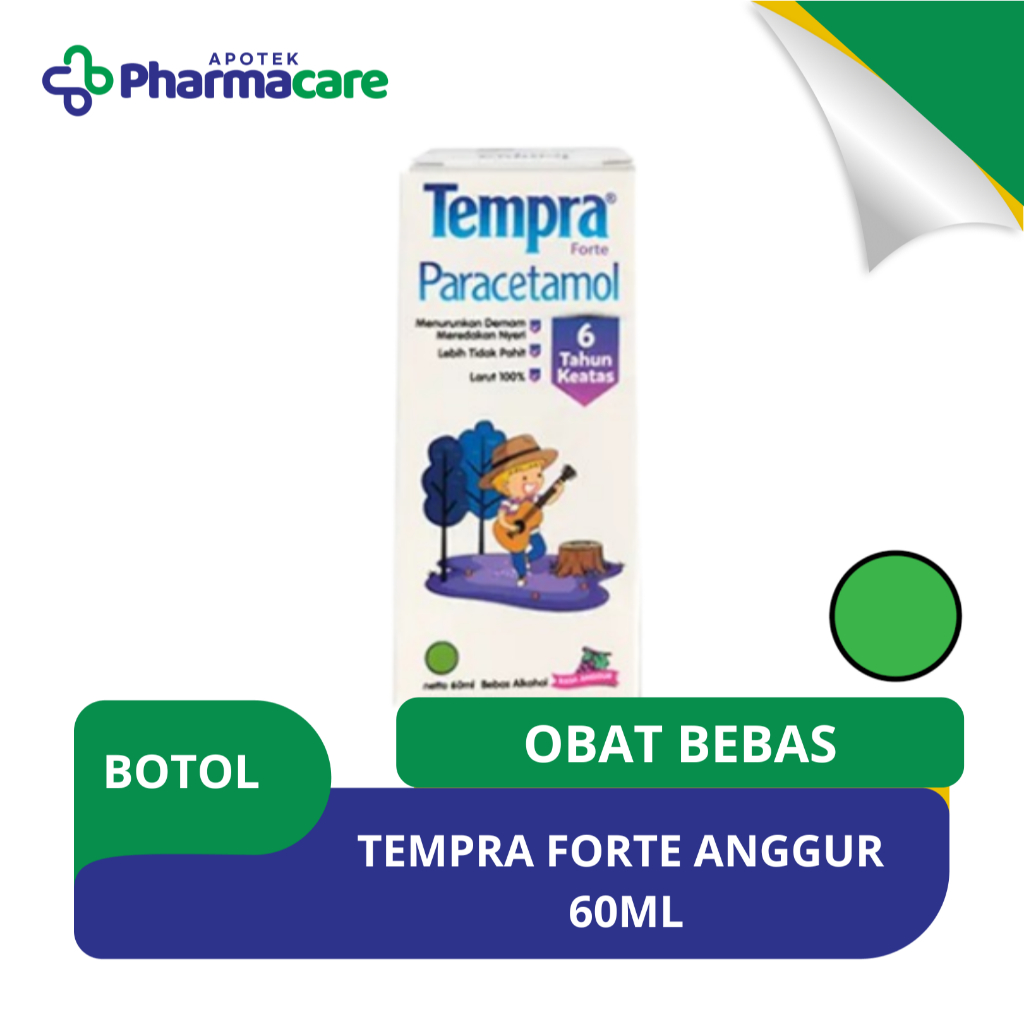 Jual PHARMACARE | TEMPRA FORTE 60ML ANGGUR | PARACETAMOL ANAK - PENURUN ...