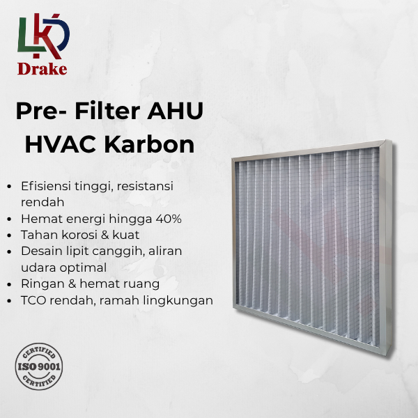 Jual Washable Primary Pre Filter G4 DRAKE AHU HVAC Karbon - Double Mesh ...