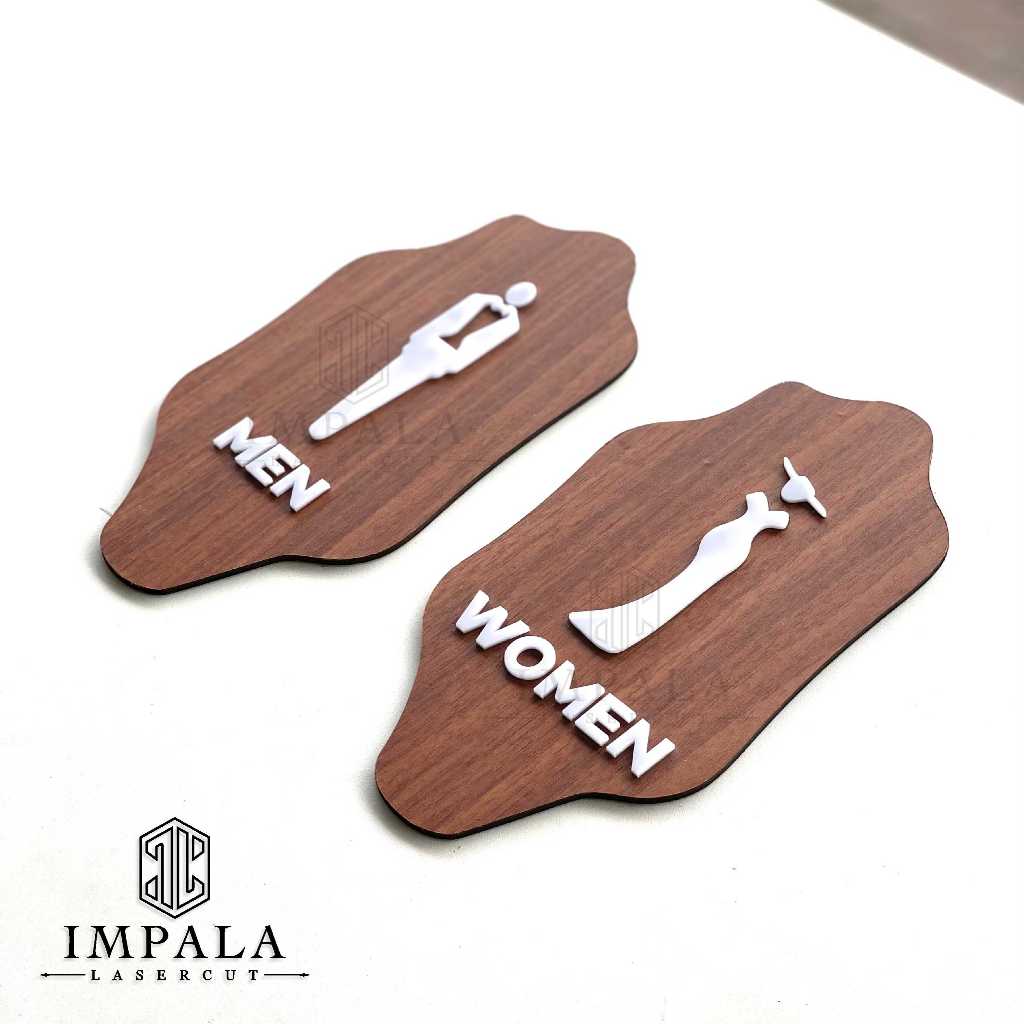 Jual Sign Board Papan Kayu Dekorasi Tanda Toilet Kamar Mandi Men Women ...