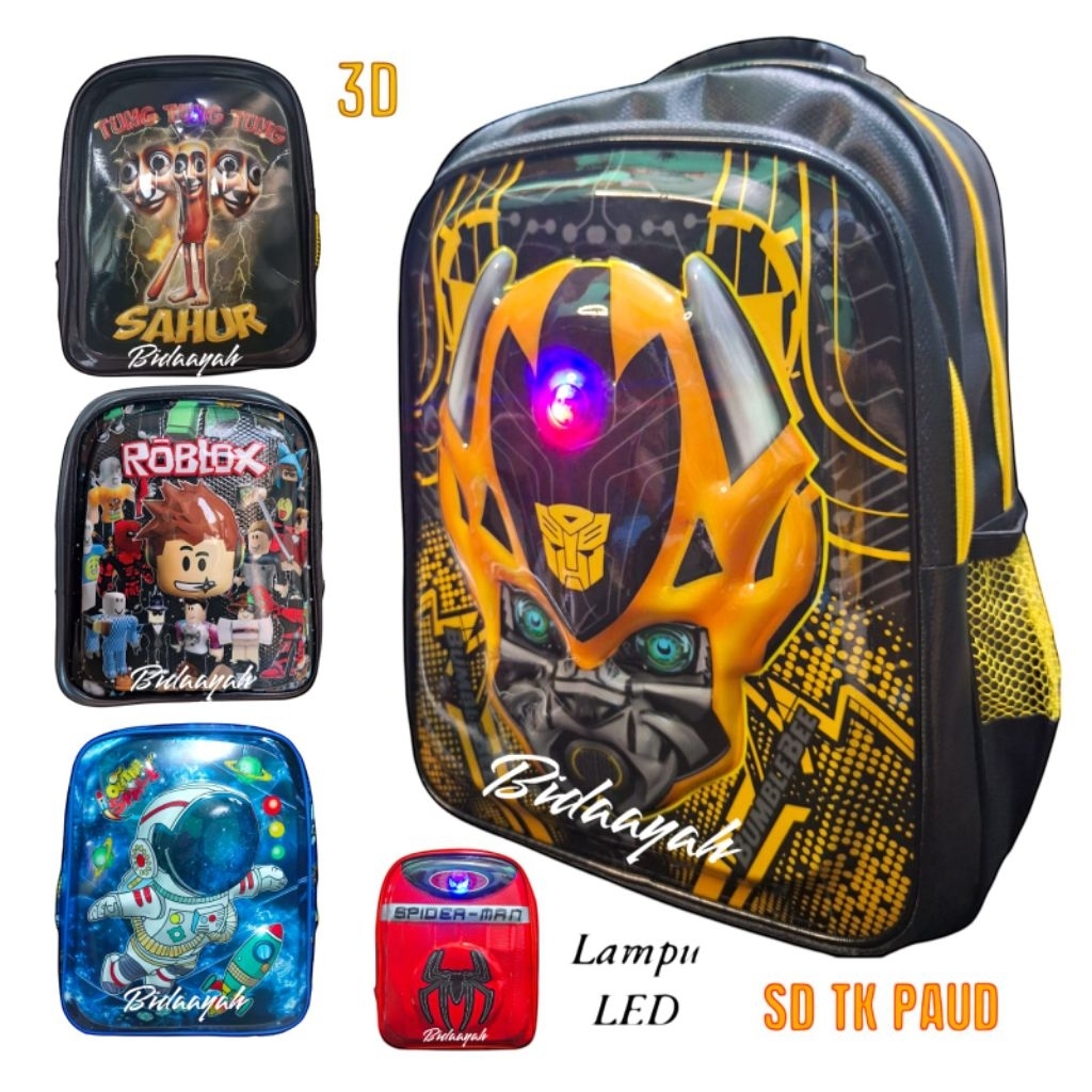 Jual Tas Anak Sekolah Laki Laki PAUD TK Dan SD Model Ransel 3D Led ...