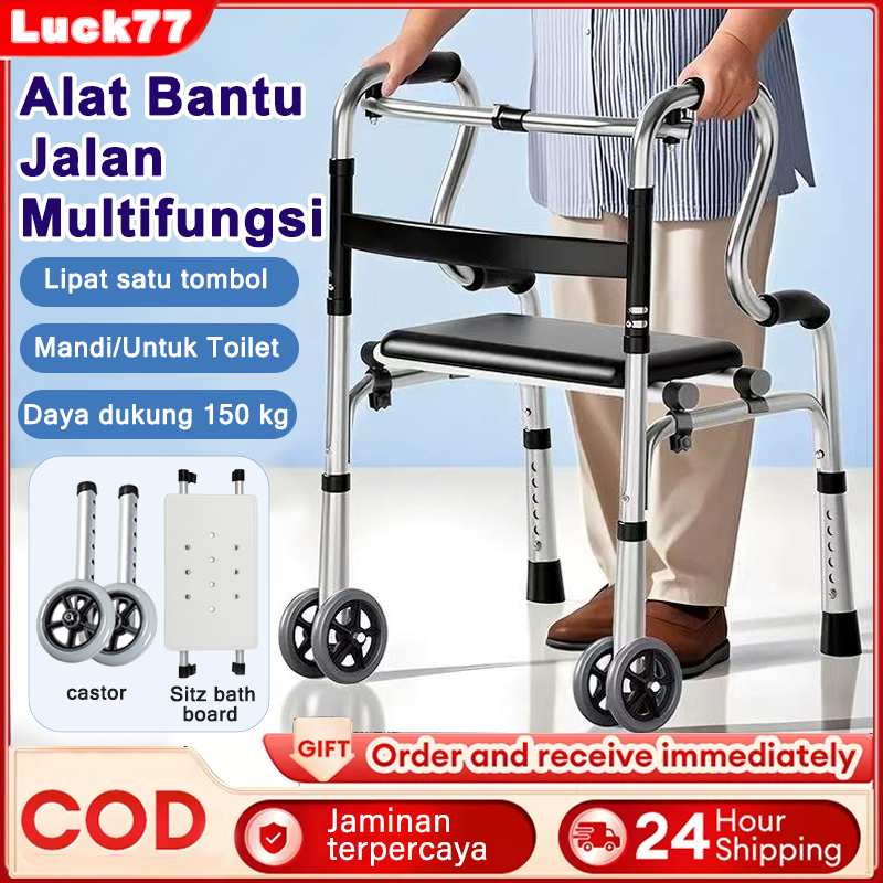 Jual COD&ORI Walker Lansia Dewasa-walker 4 roda multifungsi -Dengan ...
