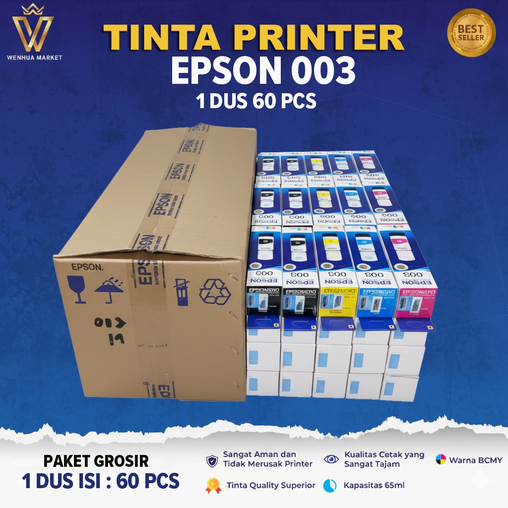 Jual 1 Dus Isi 60 Pcs Tinta Epson 003 Cocok Untuk printer Epson Tipe ...