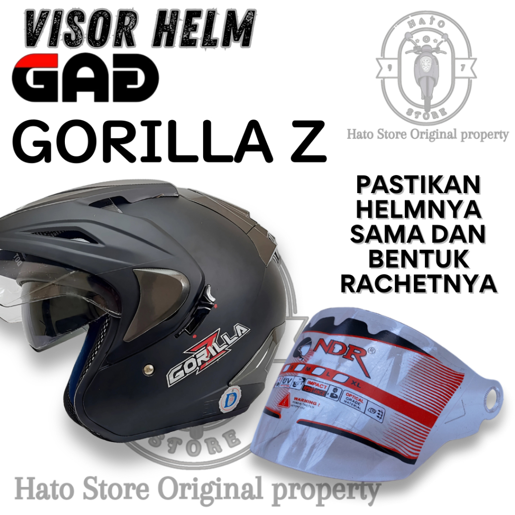 Jual kaca Visor helm GAG GORILLA Z jp13 NDR – Kaca Helm NDR Anti-Silau ...