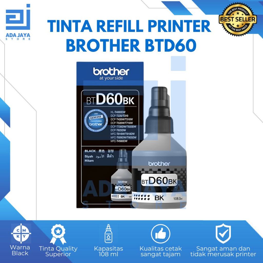 Jual TINTA BROTHER BTD60 (Black) | Shopee Indonesia