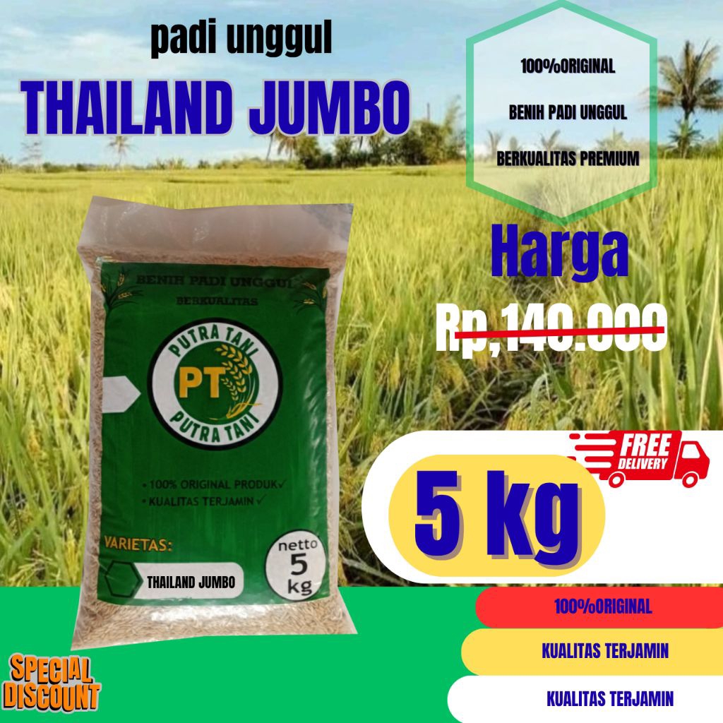 Jual BENIH PADI PREMIUM (THAILAND JUMBO)KEMASAN 5KG / BENIH PADI ...