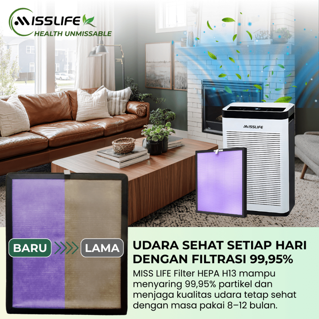 Jual Miss Life Filter HEPA Air Purifier Replacement One Home Pembersih ...